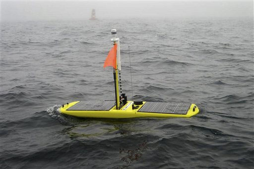 Wave Glider drone launched to patrol Gulf of Maine