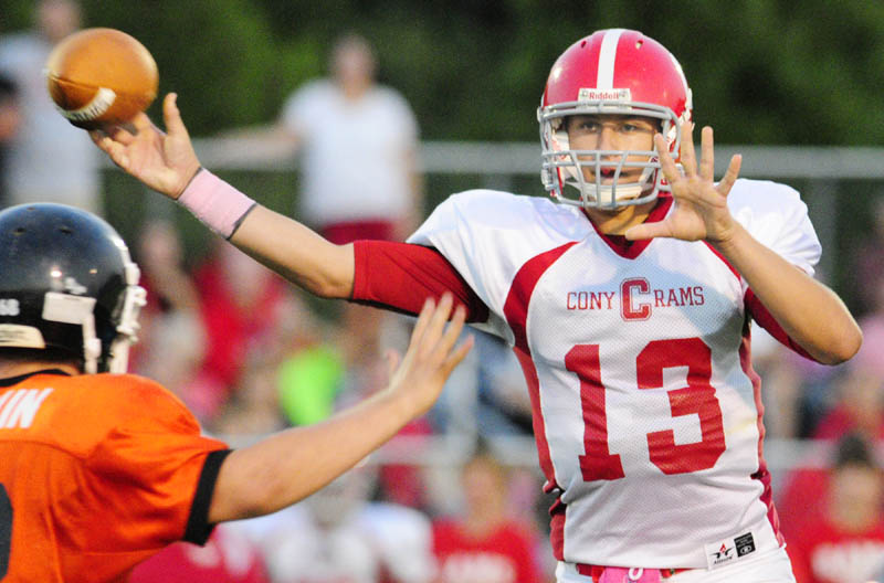 HIGH SCHOOL FOOTBALL: Cony rolls to win over rival Gardiner
