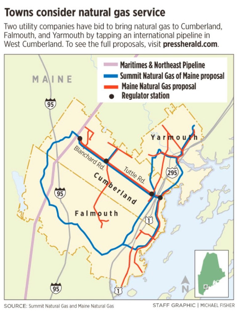 Natural gas firms offer millions in investment to three Maine towns