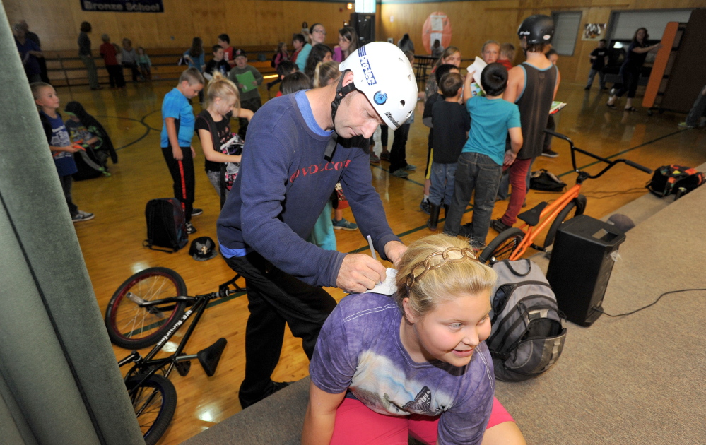 BMX riders bring anti-bullying message to Anson school