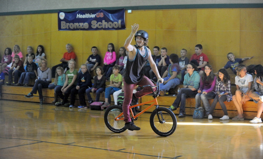 BMX riders bring anti-bullying message to Anson school
