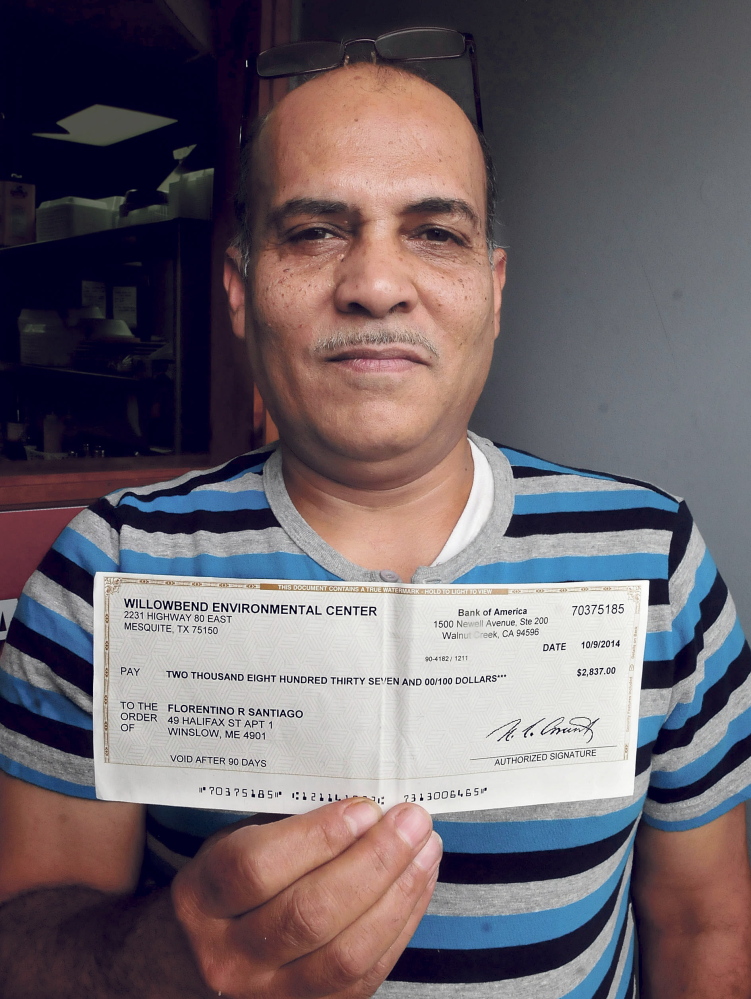 Reporting Aside: Winslow man gets very real looking fake check