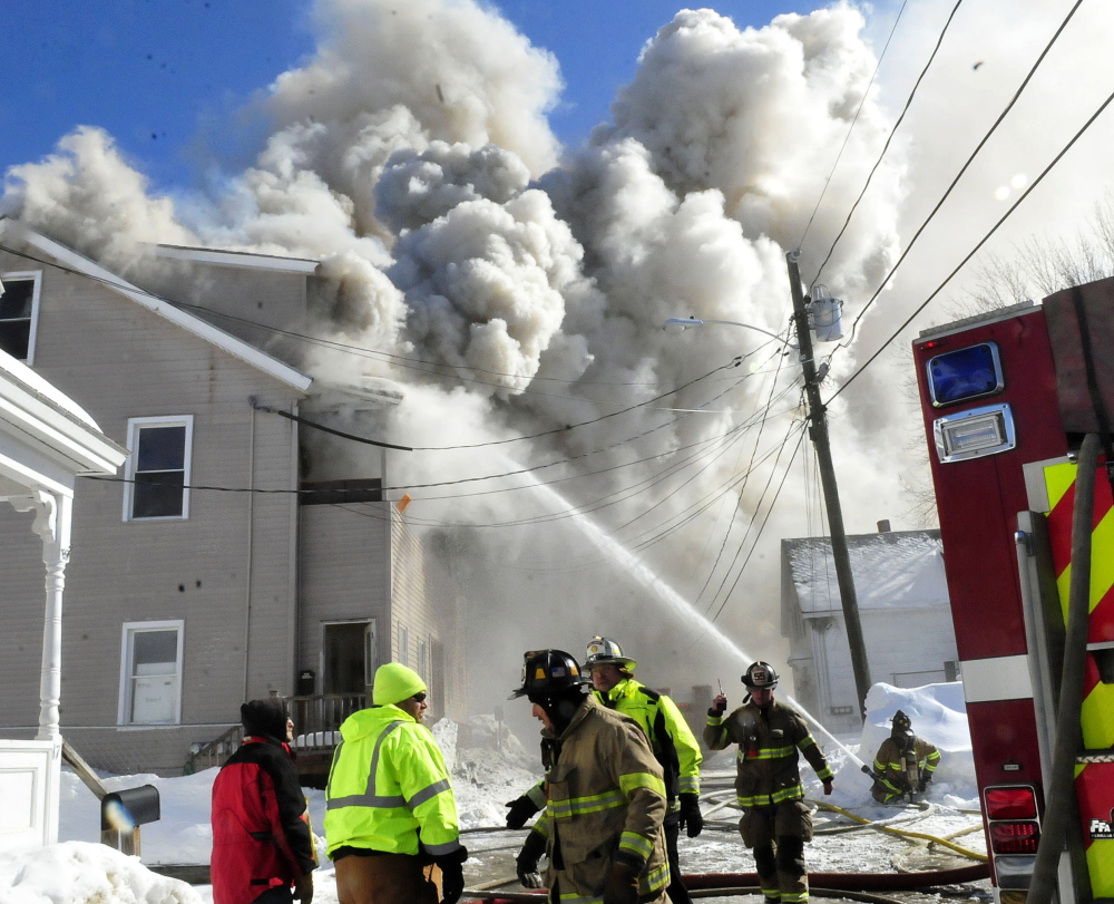 Waterville fire destroys South End apartment house