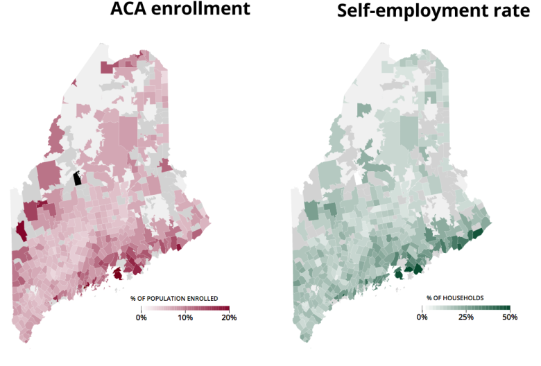 Interactive maps: ACA enrollment is highest in areas where Mainers work ...