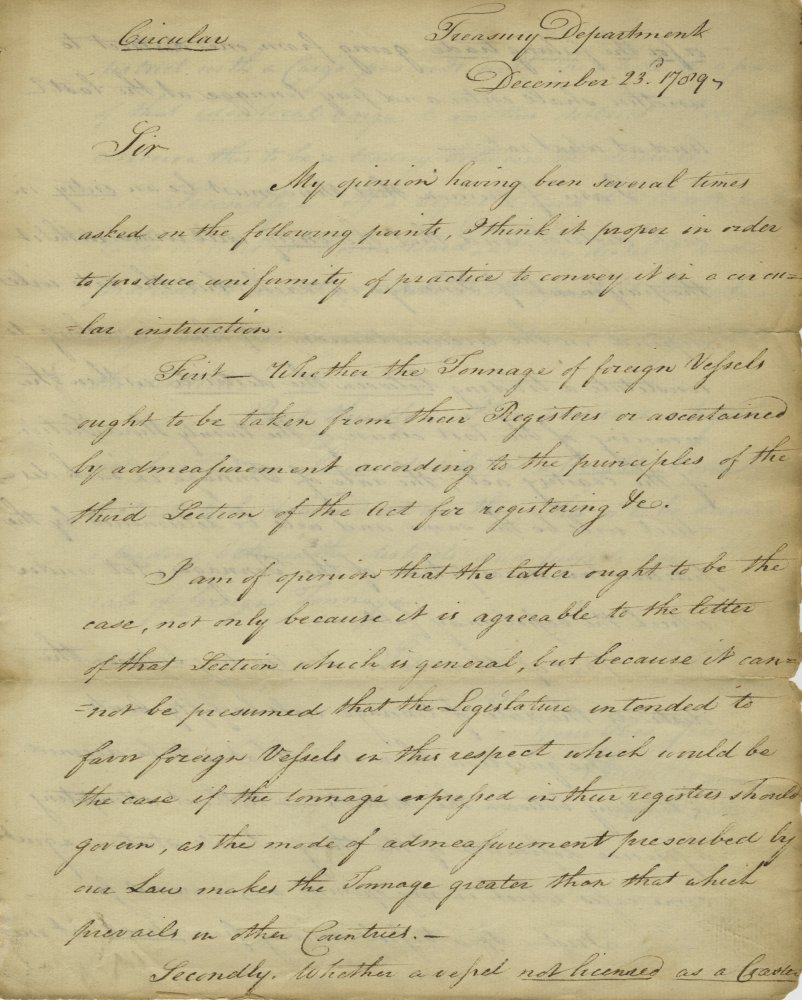 Ten Alexander Hamilton letters on birth of U.S. financial system for sale