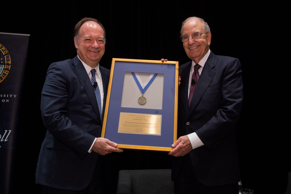 Sen. Mitchell receives Timothy S. Healy S.J. Award