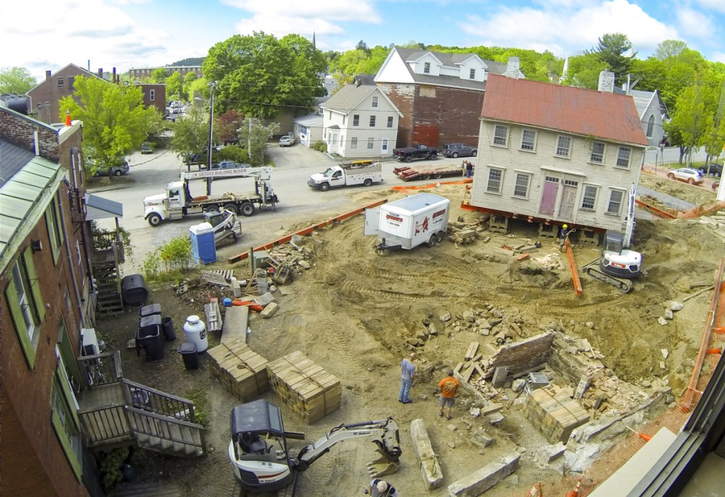 Photos and Video: Dummer House in Hallowell lifted, spun to new home