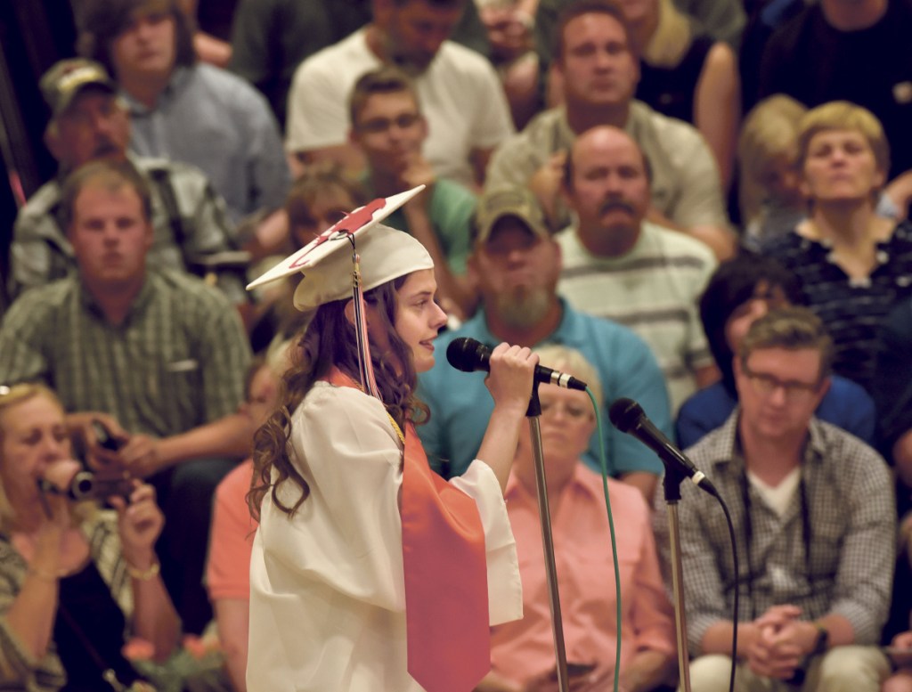 Skowhegan Area High School valedictorian urges fellow seniors to pack well
