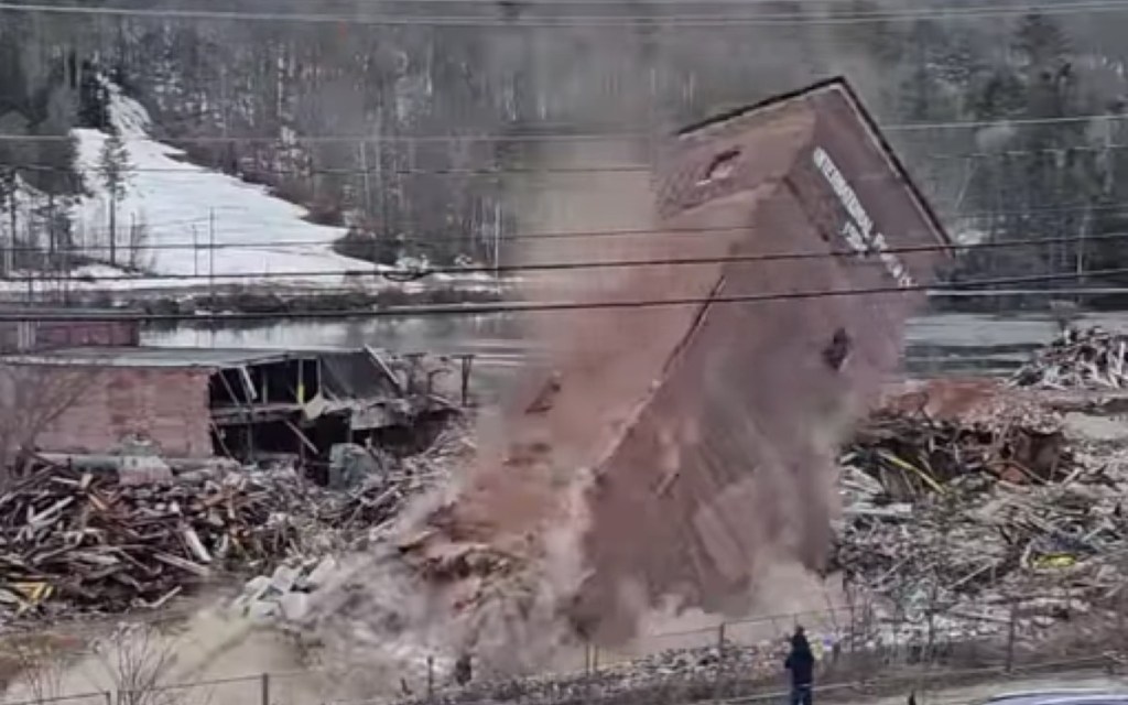 Watch the former Otis Mill tower collapse in Jay